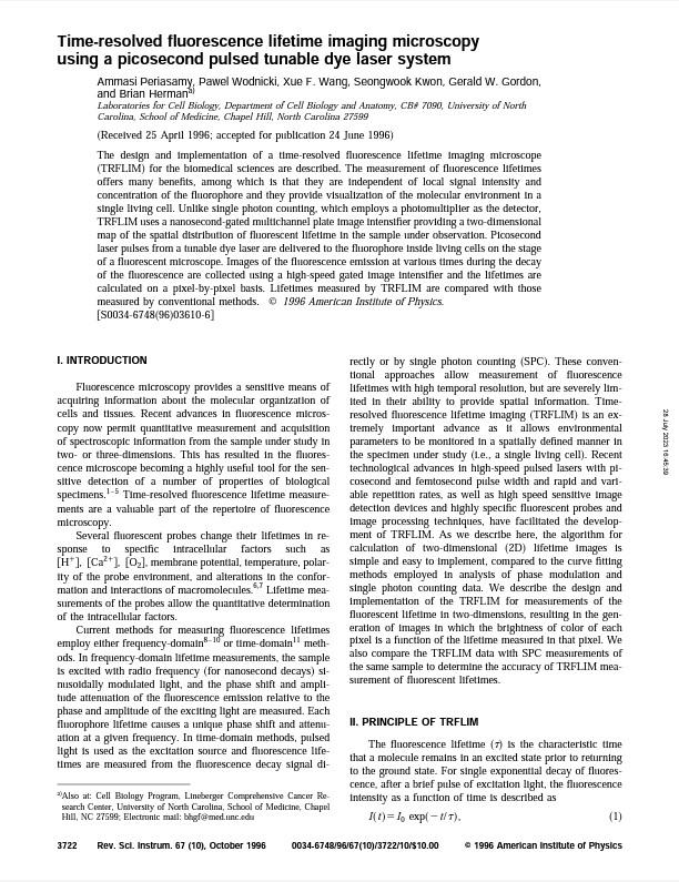 Time-Resolved Fluorescence Lifetime Imaging Microscopy Using A ... Time-Resolved Fluorescence Lifetime Imaging Microscopy Using A ...